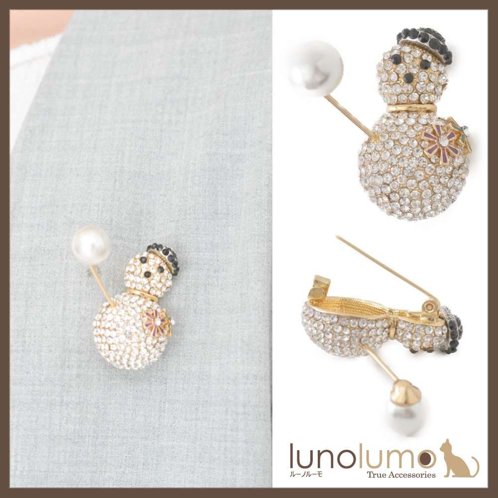 235318】クリスマス キラキラ雪だるまとパールのブローチ[品番：LNLA0005100]｜lunolumo（ルーノルーモ）のレディース ...