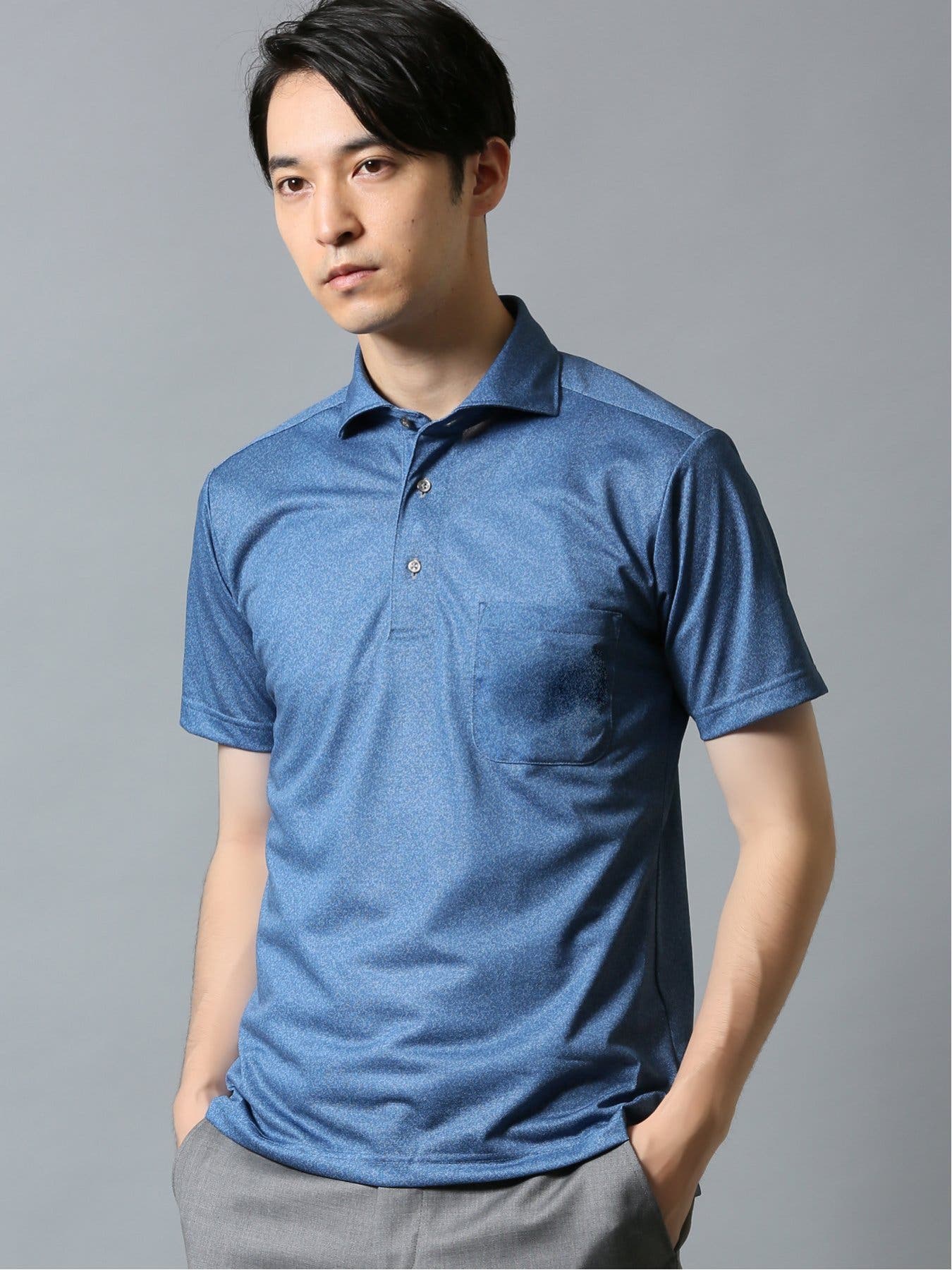 Biz ドライネクスト/DRYNEXT デニムプリント 半袖ポロシャツ[品番：TKQJ0012043]｜TAKA-Q MEN（タカキュー）の ...