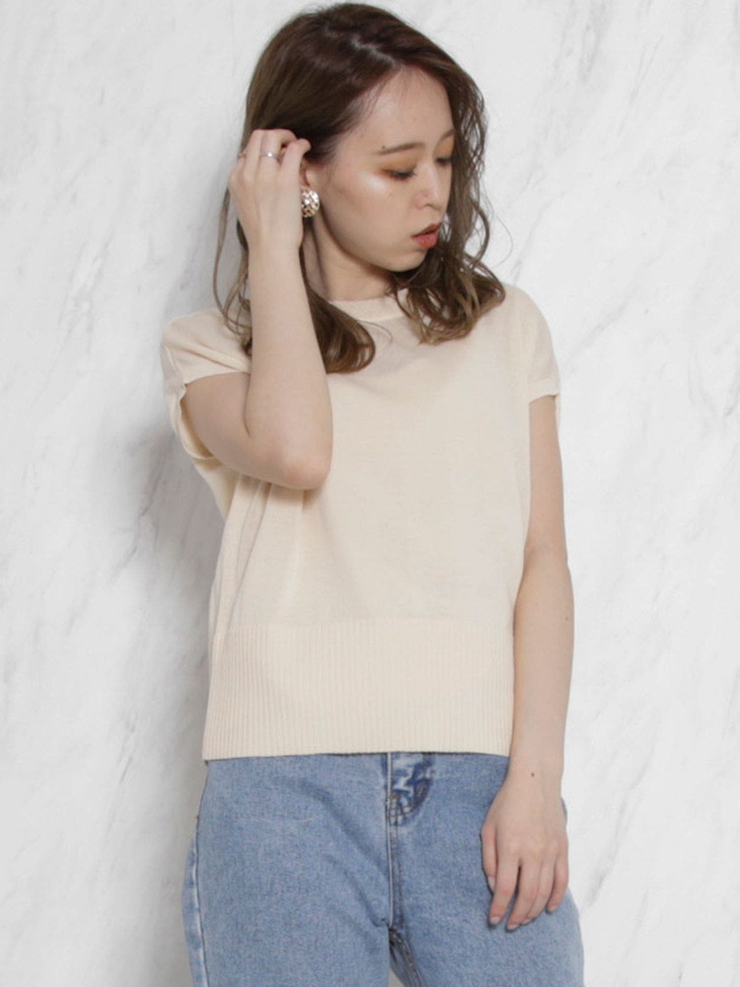 【アイボリー】4WAYサテンキャミコンビニットトップス[品番：MKSW0034970]｜dazzlin（ダズリン）のレディースファッション通販｜SHOPLIST（ショップリスト）