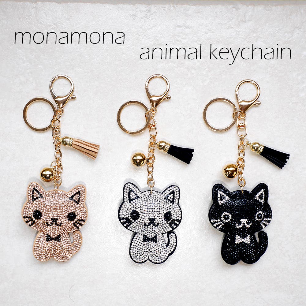 【シルバー】キラキラ にゃんこキーホルダー[品番：SURA0000152]｜monamona（モナモナ）のレディースファッション通販 ...