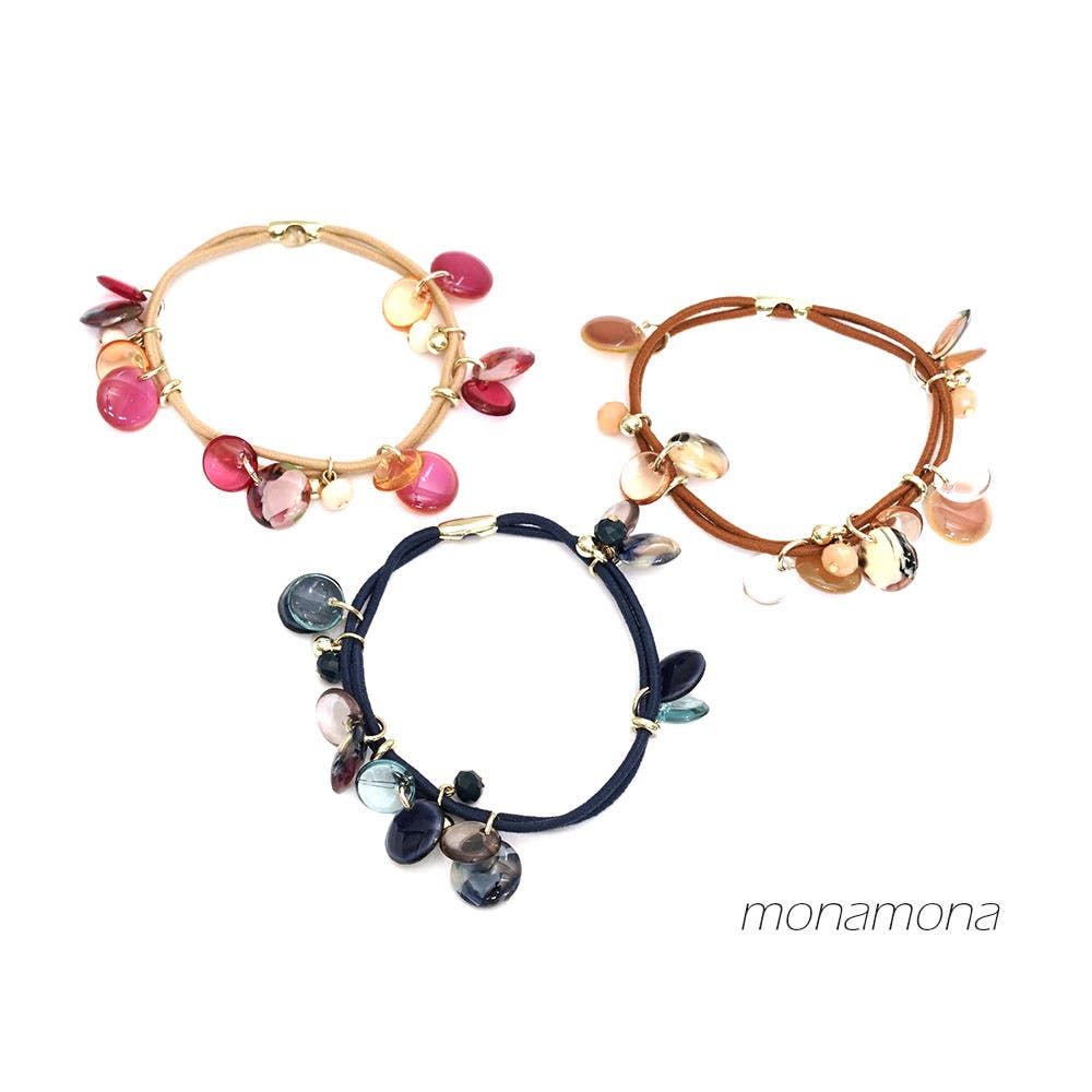 ビーズ じゃらじゃらヘアゴム ヘアポニー[品番：SURA0000816]｜monamona（モナモナ）のレディースファッション通販 ...