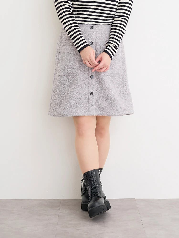 ブークレフロントボタンミニスカート（セットアップ可）[品番：PLMW0013267]｜Re-J＆SUPURE（リジェイアンドスプル）の ...