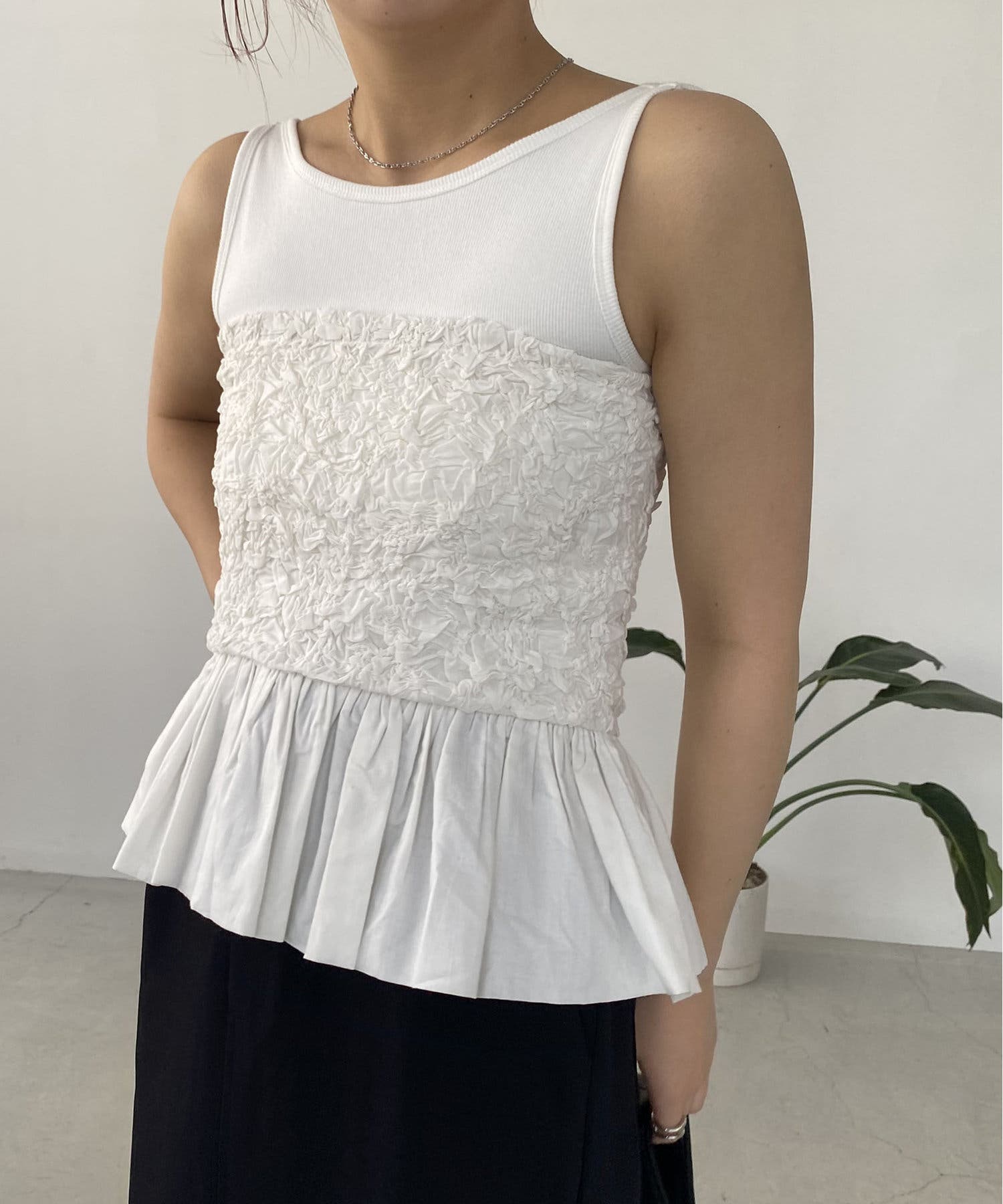 【CAPRICIEUX LE'MAGE】シャーリングペプラムビスチェ[品番：PALW0003412]｜PAL GROUP OUTLET（パル ...