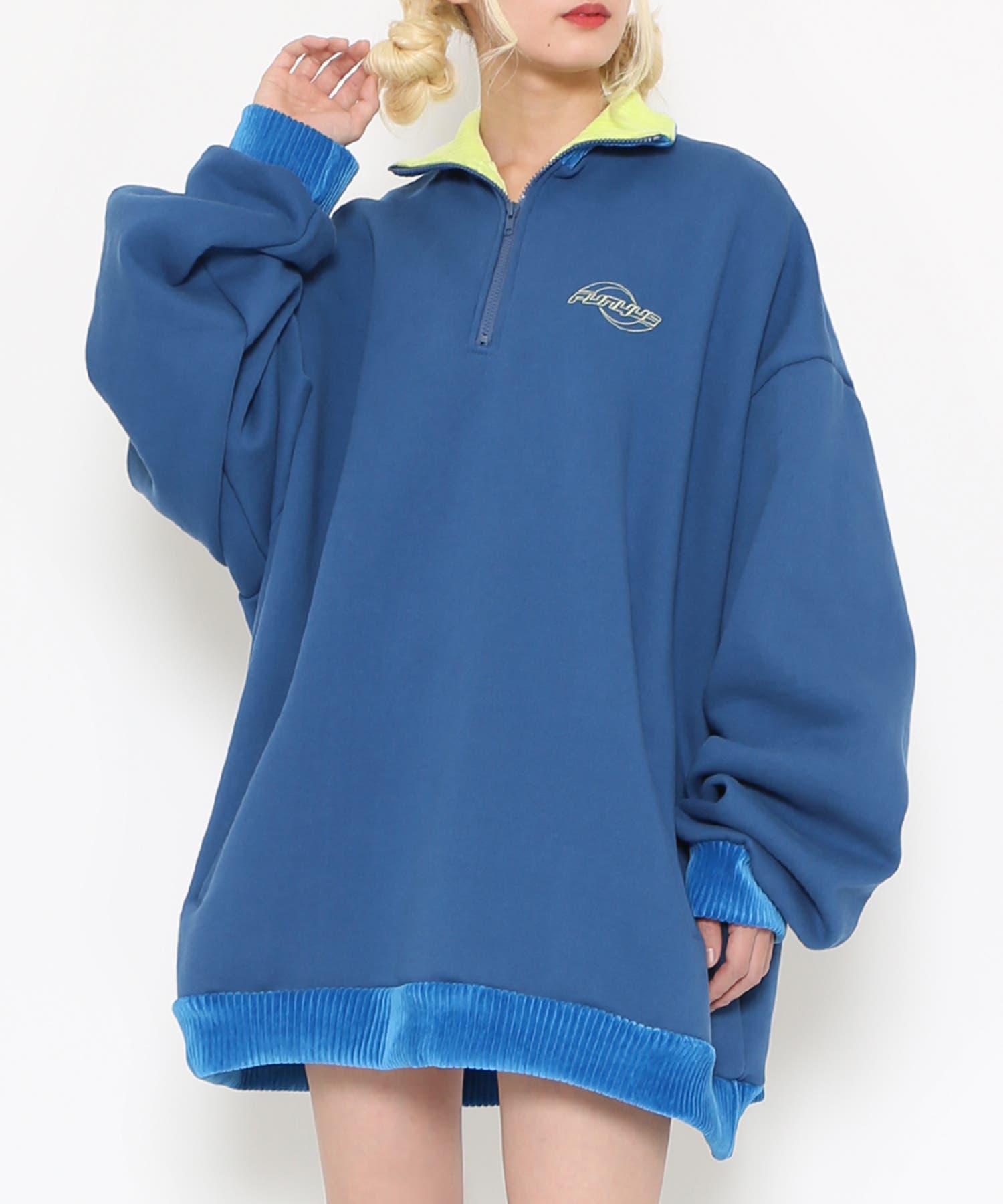 襟付きハーフZIP裏起毛スウェット[品番：PNYW0004713]｜PUNYUS （プニュズ）のレディースファッション通販｜SHOPLIST（ショップリスト）