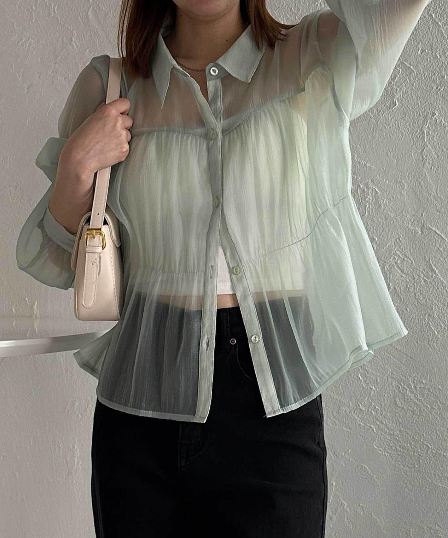 シャーリングシアーショートシャツ[品番：RANW0009393]｜RANAN（ラナン）｜レディース｜Shoplist