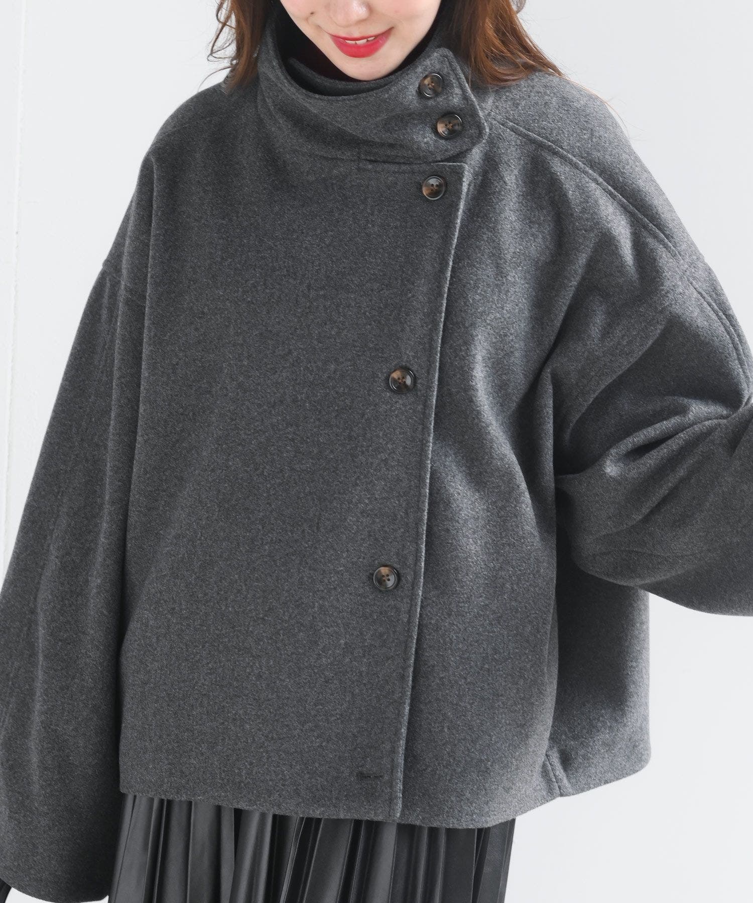 ショート丈スタンドカラーコート[品番：RPSW0002112]｜rps（アールピーエス）のレディースファッション通販｜SHOPLIST（ショップリスト）