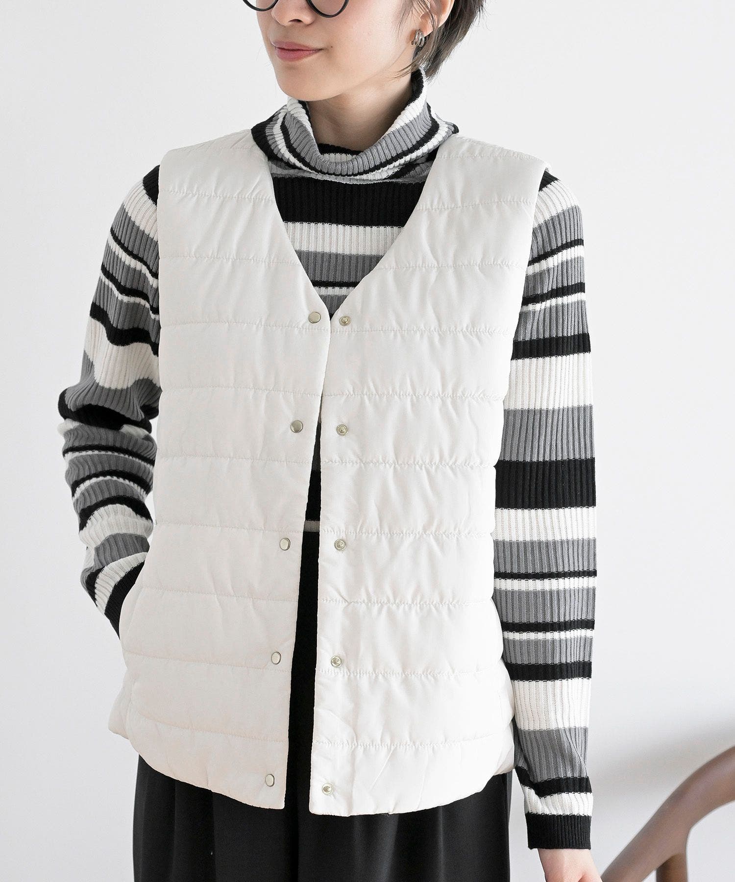 横キルト中綿ベスト[品番：RPSW0003192]｜rps（アールピーエス）のレディースファッション通販｜SHOPLIST（ショップリスト）