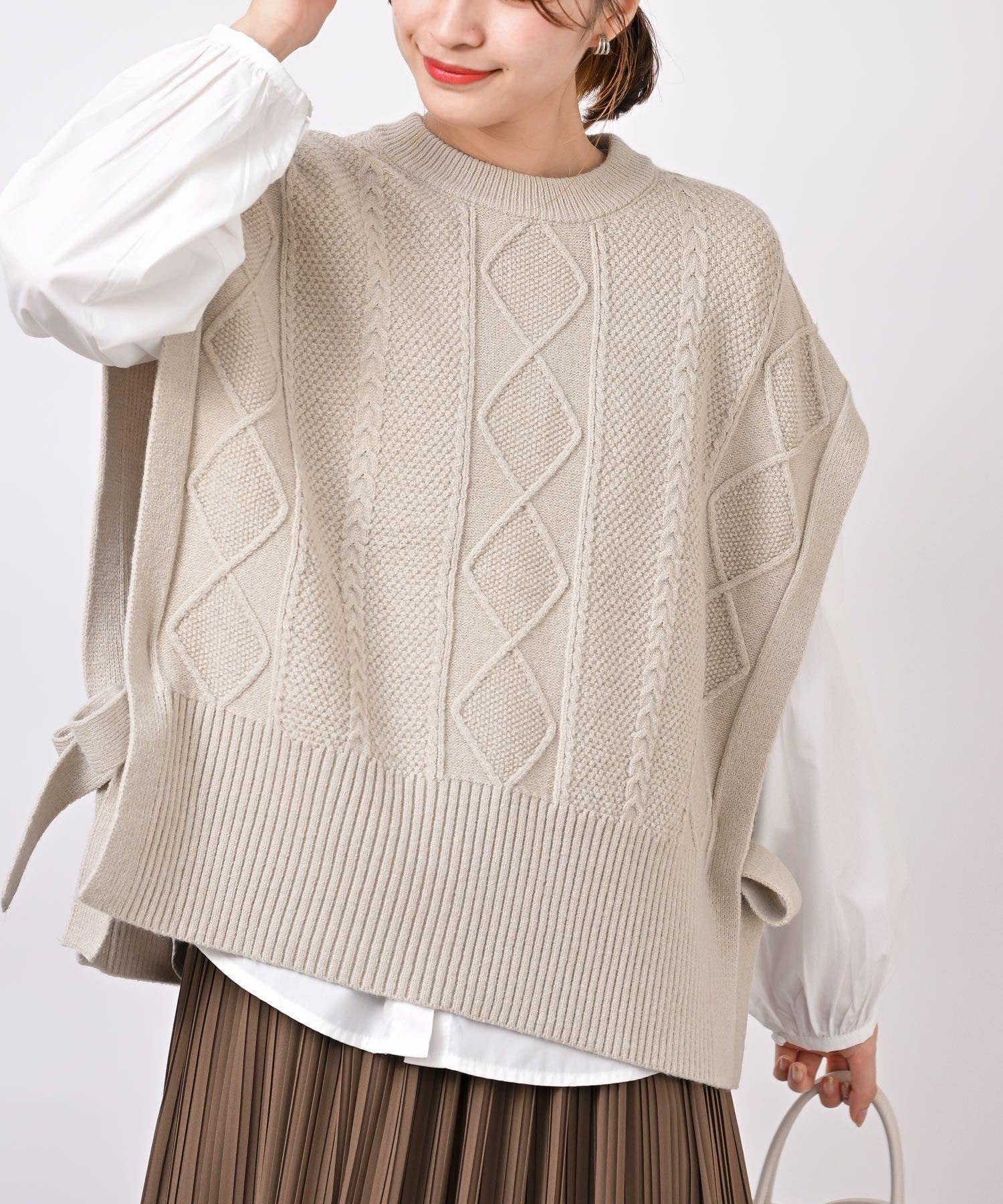 ケーブルニットベスト[品番：RPSW0002016]｜rps（アールピーエス）のレディースファッション通販｜SHOPLIST（ショップリスト）