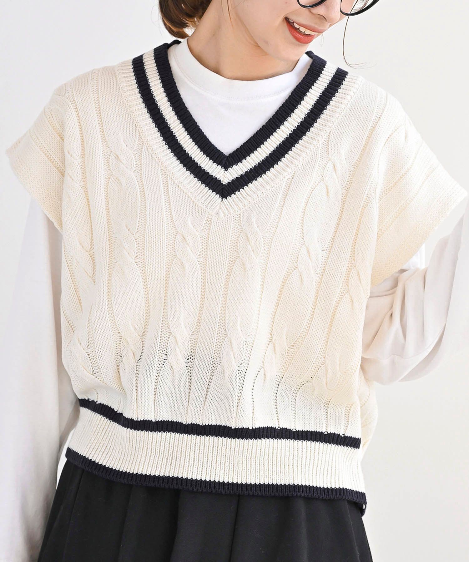 チルデンケーブルニットベスト[品番：RPSW0002144]｜rps（アールピーエス）のレディースファッション通販｜SHOPLIST（ショップリスト）