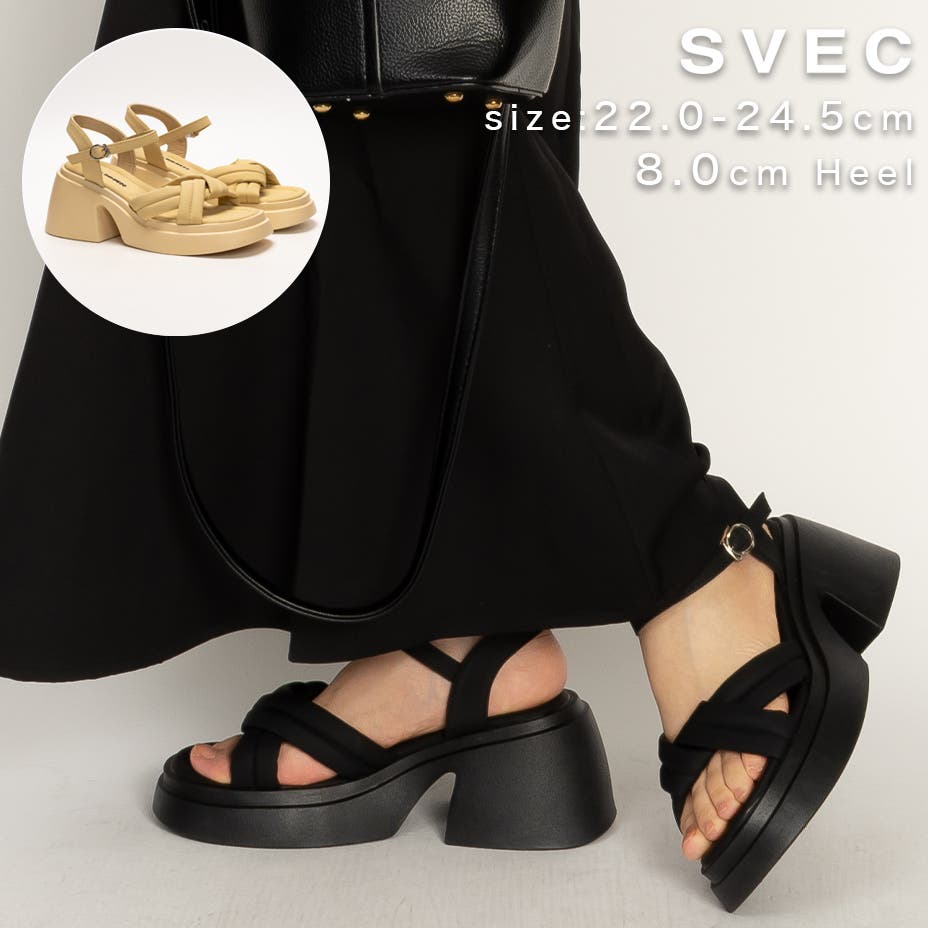 厚底 クロスストラップ パフィサンダル[品番：XO000005129]｜SVEC（シュベック）のレディースファッション通販｜SHOPLIST（ショップリスト）