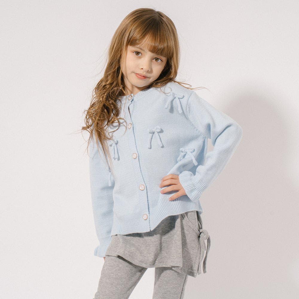 フロントリボンデザインカラーニットカーディガン[品番：VINK0003257]｜URBAN CHERRY（アーバンチェリー）のキッズファッション通販｜SHOPLIST（ショップリスト）