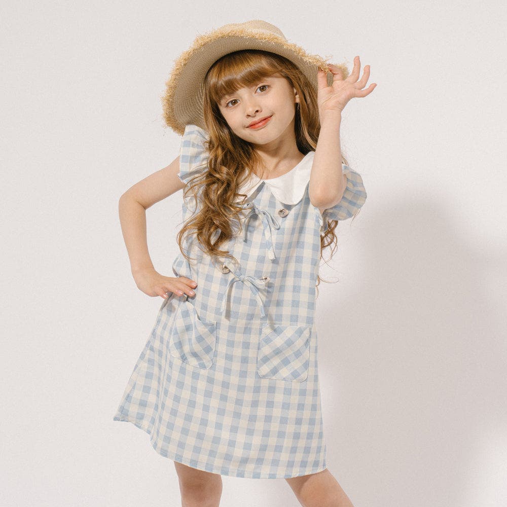襟付きチェックリボンノースリーブワンピース[品番：VINK0003592]｜URBAN CHERRY（アーバンチェリー）のキッズファッション通販｜SHOPLIST（ショップリスト）