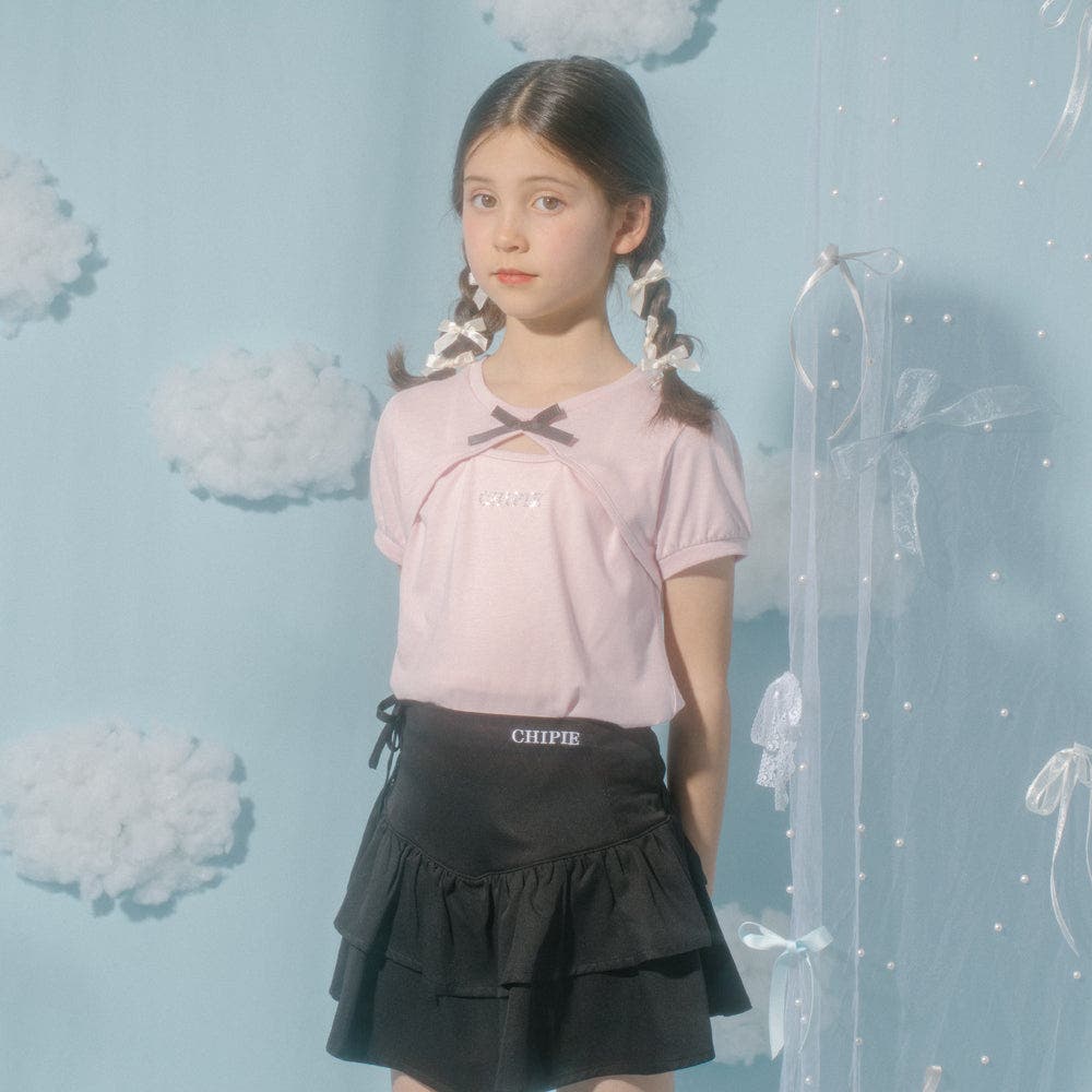 【CHIPIE/シピ】フロントカットリボンパフスリーブトップス[品番：VINK0003444]｜URBAN CHERRY（アーバンチェリー）の ...